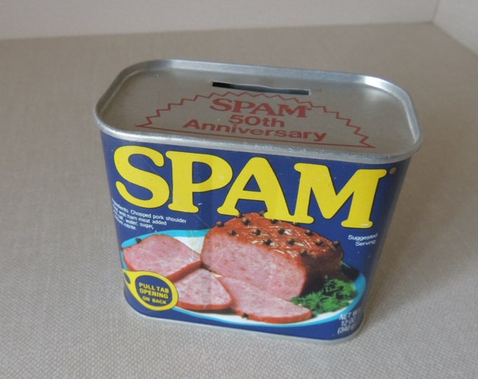 Rare 50th Anniversary Metal Spam Bank. Hormel Luncheon Meat (spam) Coin ...