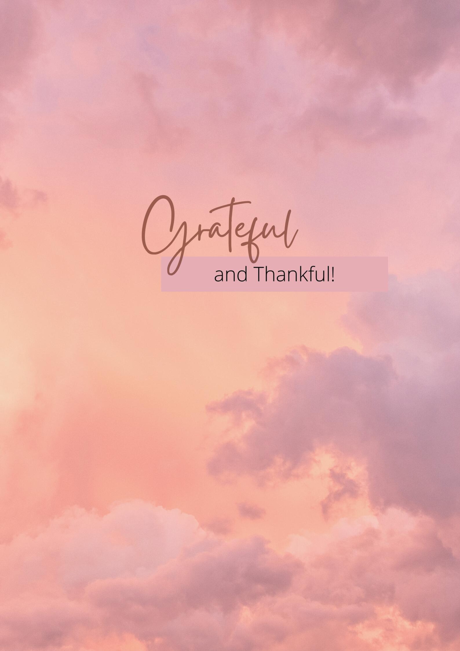 Pink Sky Grateful Motivational Wallpaper - Etsy