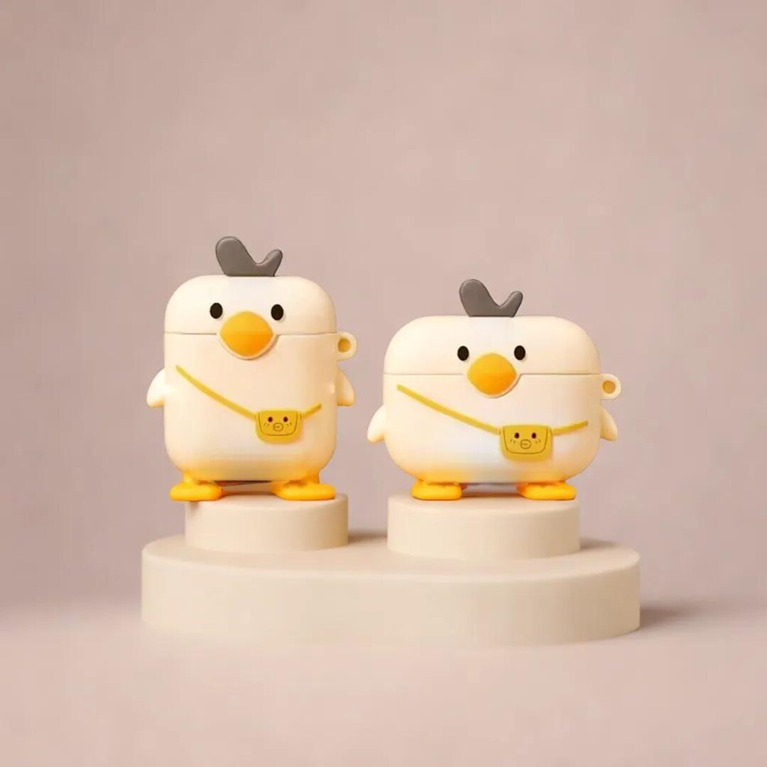 Airpods Case Cute Chicken Design | Silicone Animal Cover With Clip ...