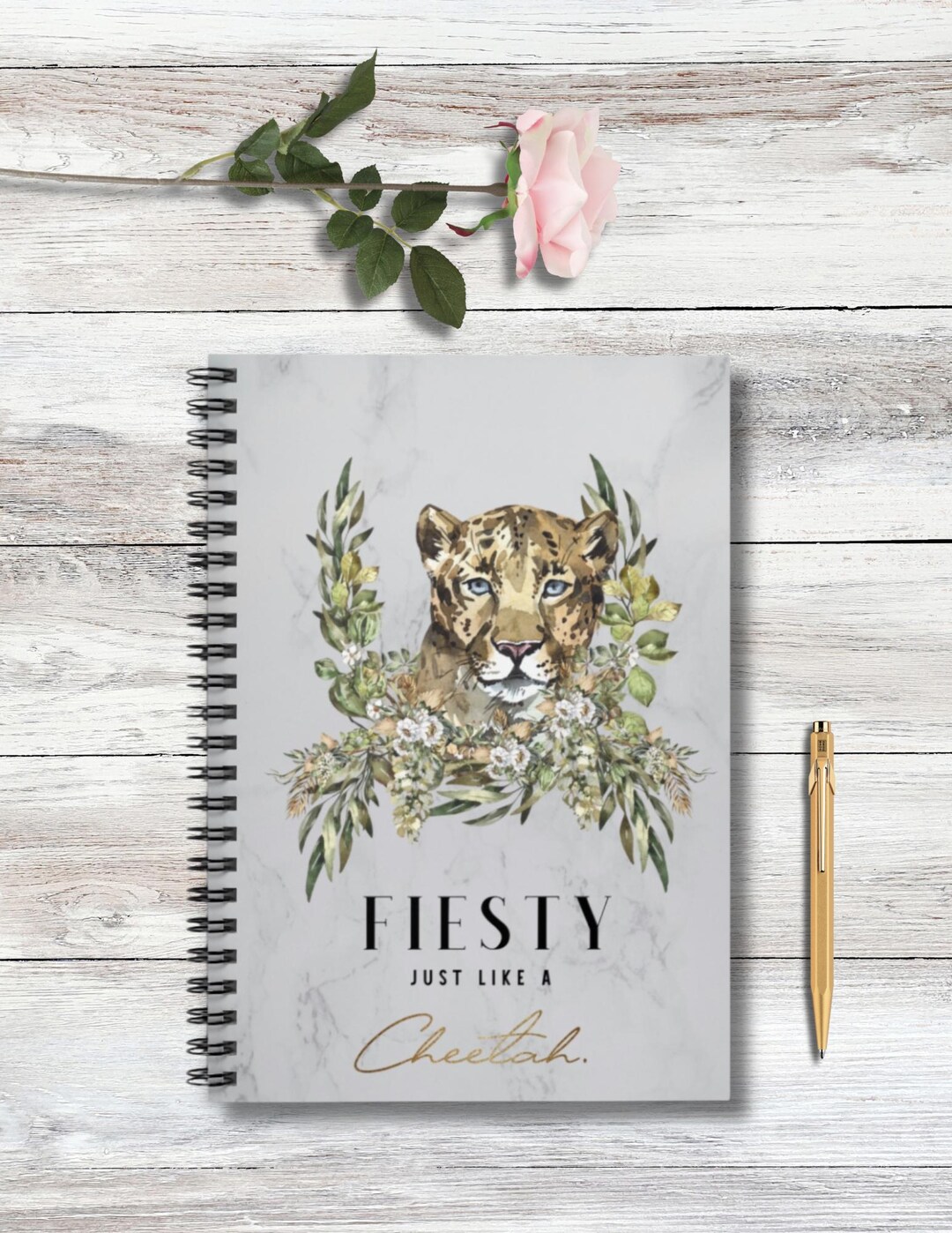 Marble Cheetah Spiral Notebook - Ruled Line, Travel Journal for ...