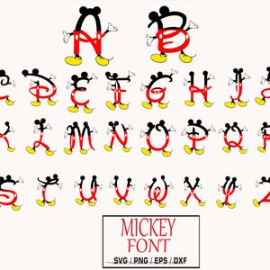 Mickey Letter Alphabet Font Svg Bundle Layered Item, Clipart, Digital ...