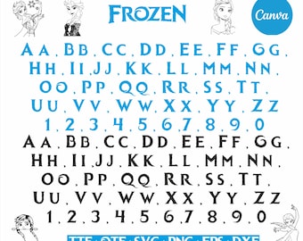 Frozen Font Svg Layered Files, Frozen Alphabet Letters and Numbers Dxf ...