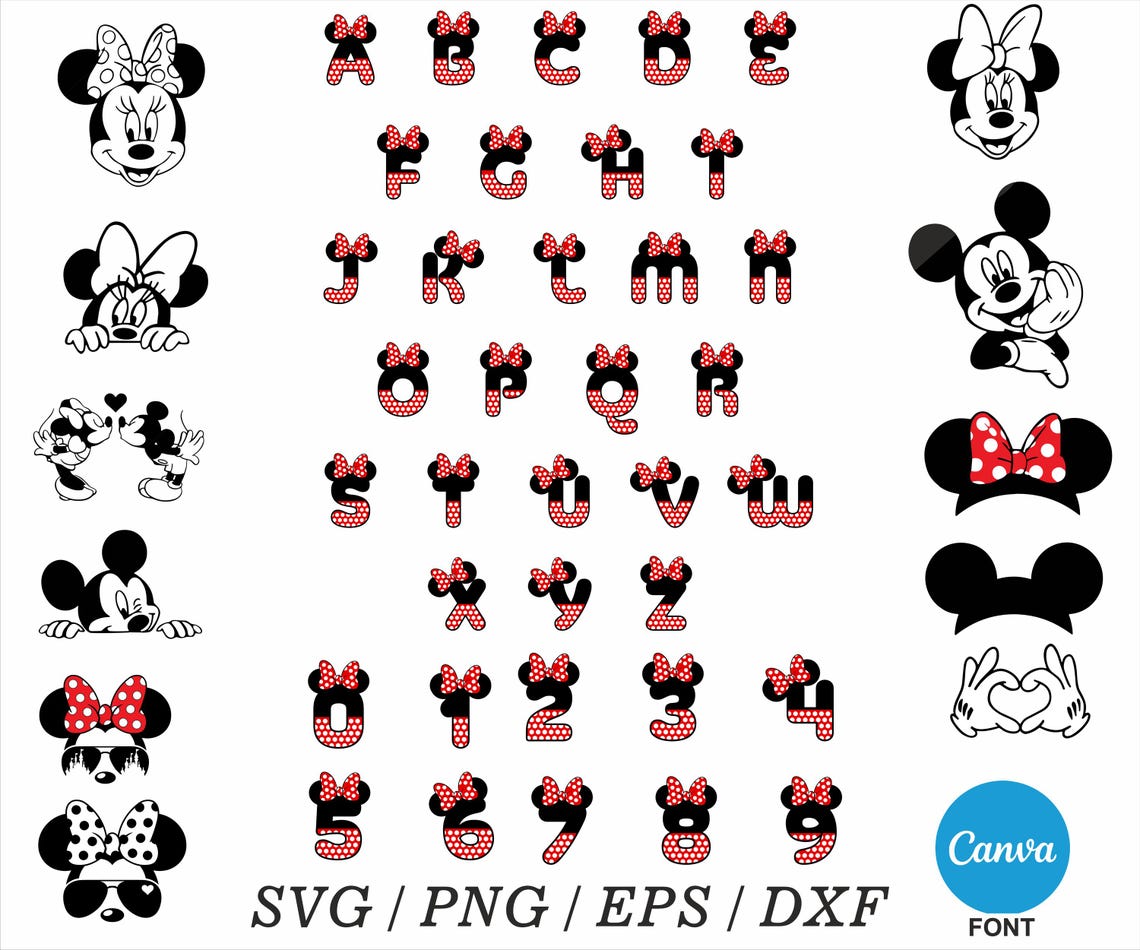 Mouse Font SVG, Mouse Alphabet SVG, Cartoon Font SVG, Letters Svg ...