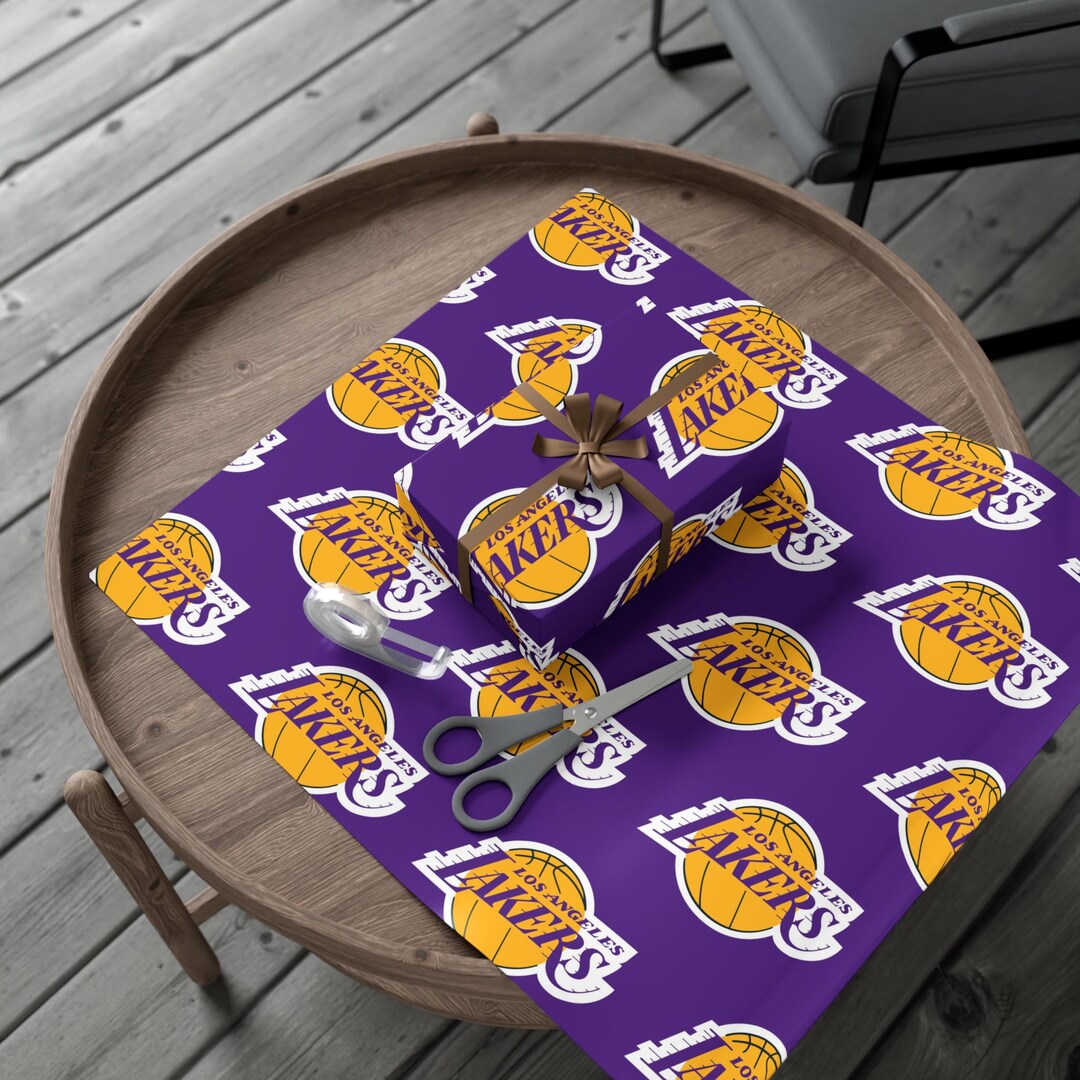 Los Angeles Lakers Gift Wrap Papers, Sports Team Wrapping Paper, NBA ...