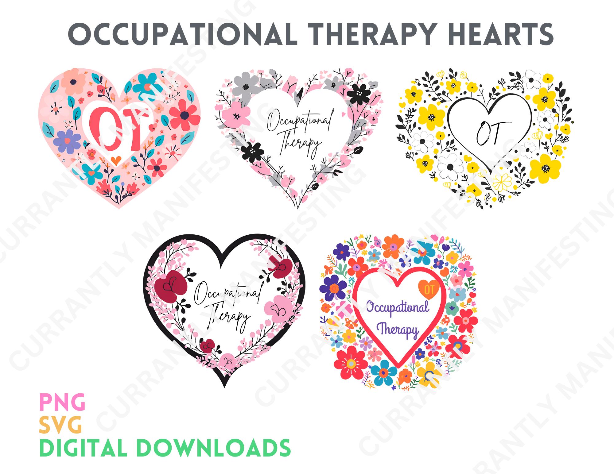 20 Occupational Therapy Hearts SVG, PNG. OT Hearts. Occupational ...