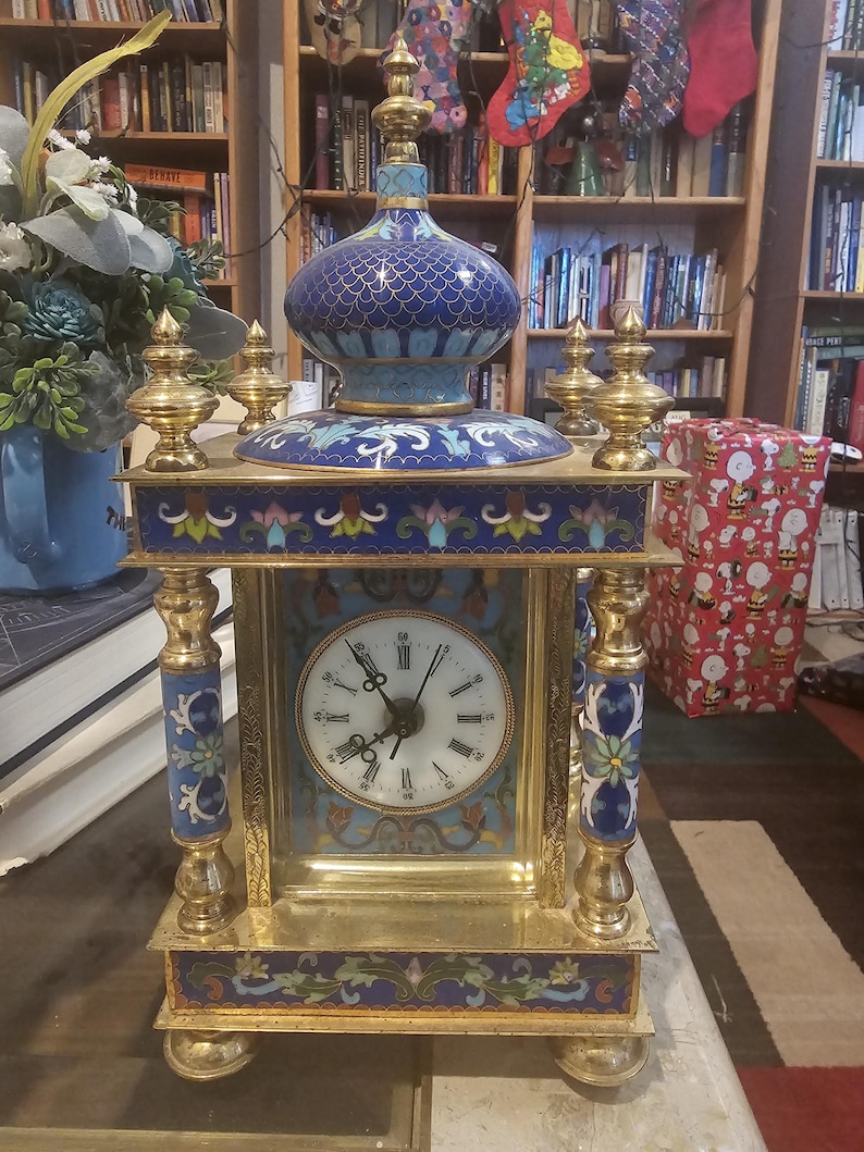 Vintage Cloisonne Clock - Etsy