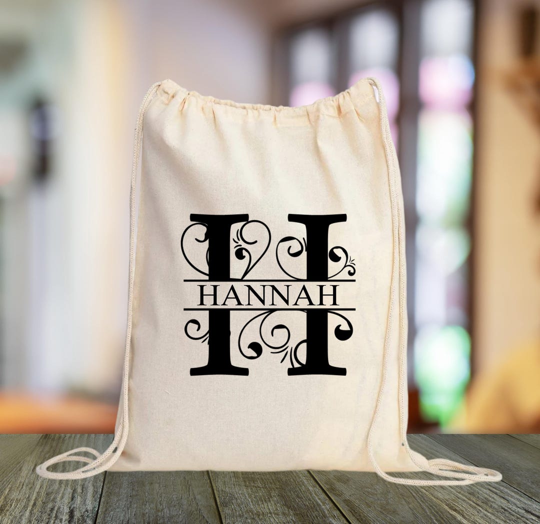 Customized Initial Tote Bag, Personalized Monogram Tote Bag ...