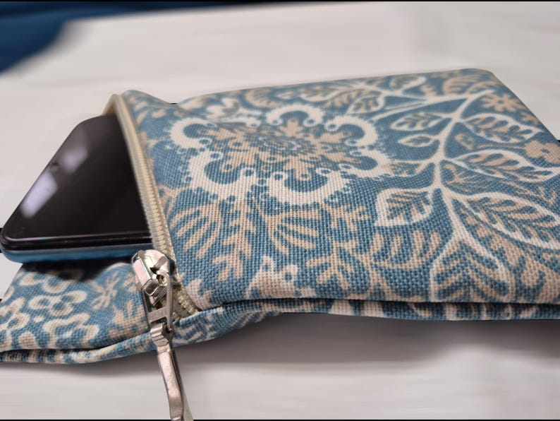 Waterproof Phone Case, Handmade Phone Case, Fabric Phone Case, Zipper ...
