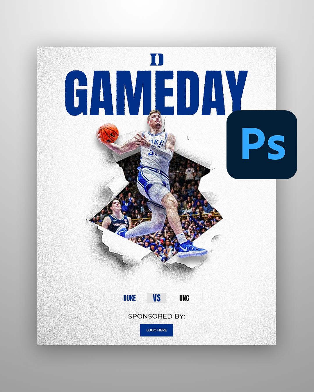 Sports Gameday Photoshop Template - Etsy