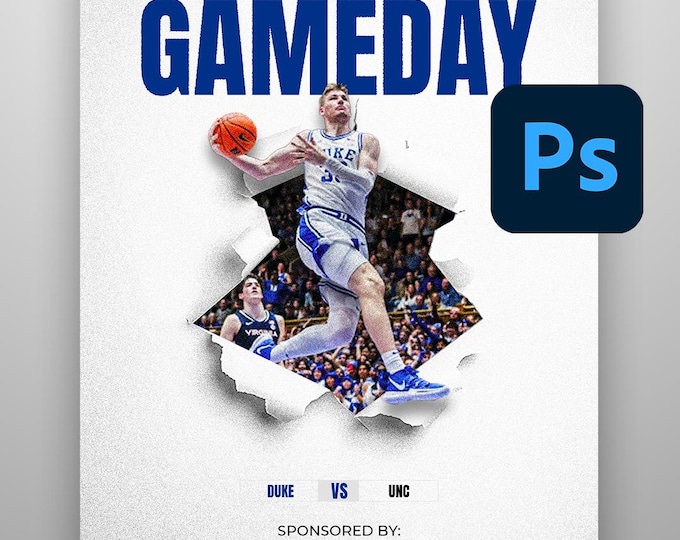 Sports Gameday Photoshop Template - Etsy