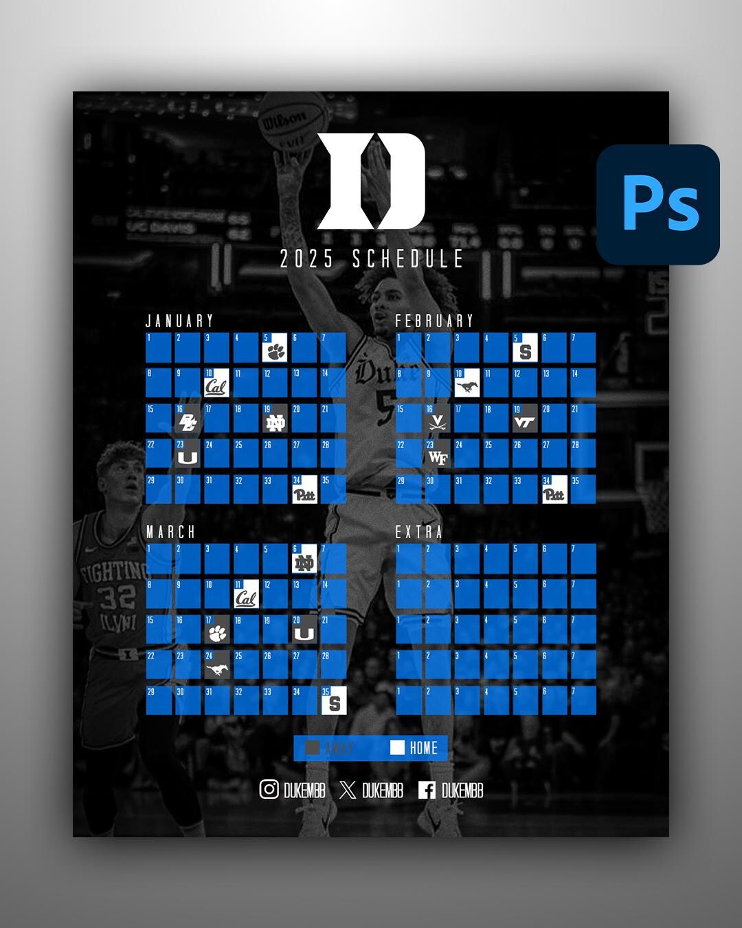 Sports Schedule Advanced Photoshop Template - Etsy