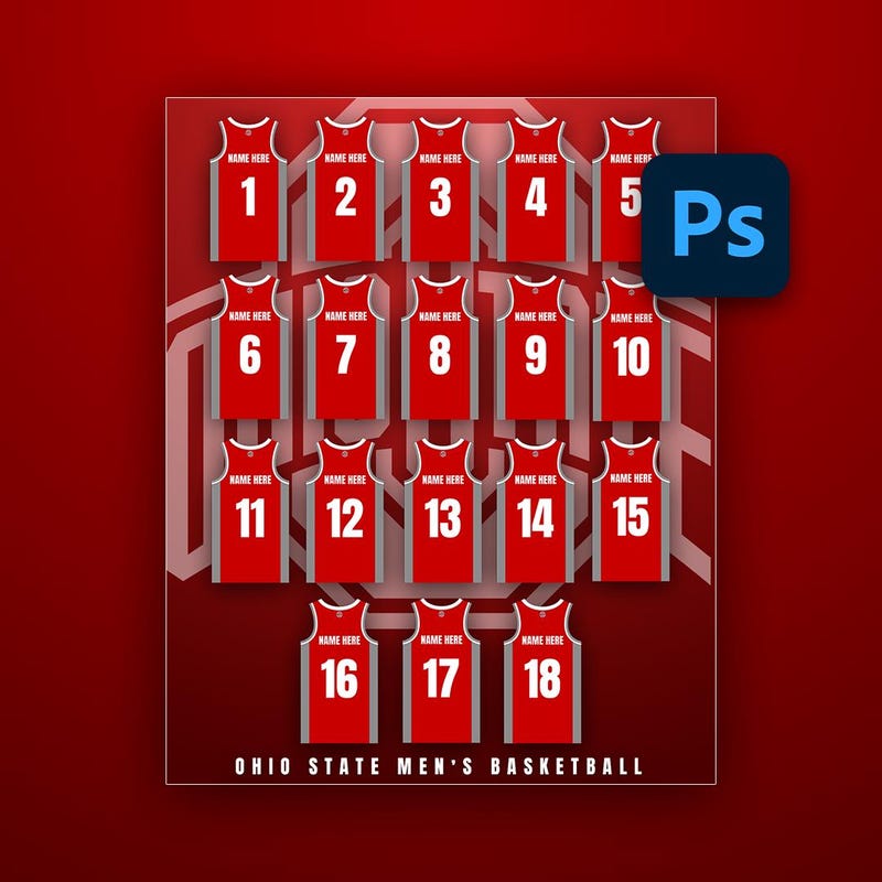Basketball Canva Template Roster - Etsy