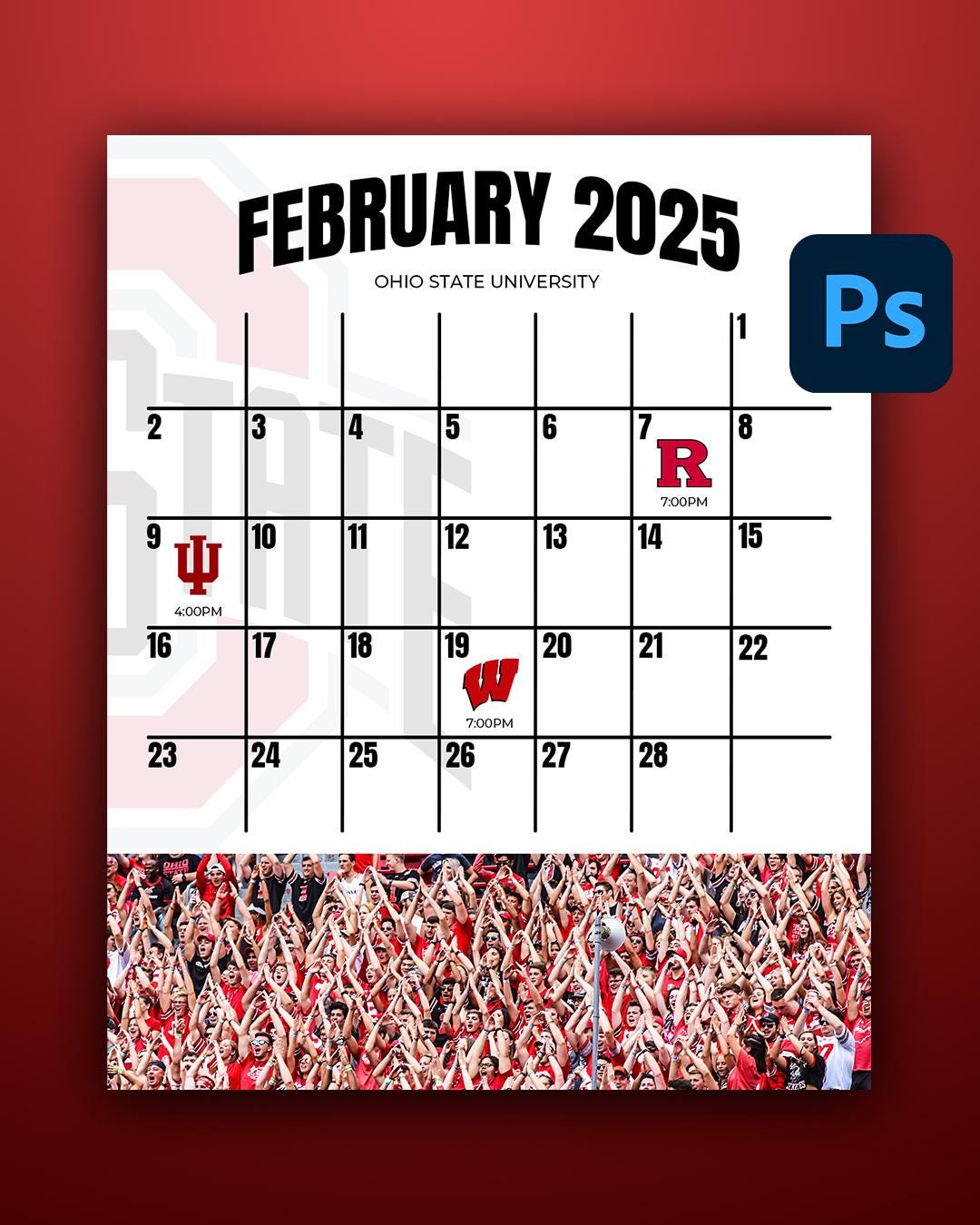 Sports Schedule Calendar 2025 Months Photoshop Template - Etsy