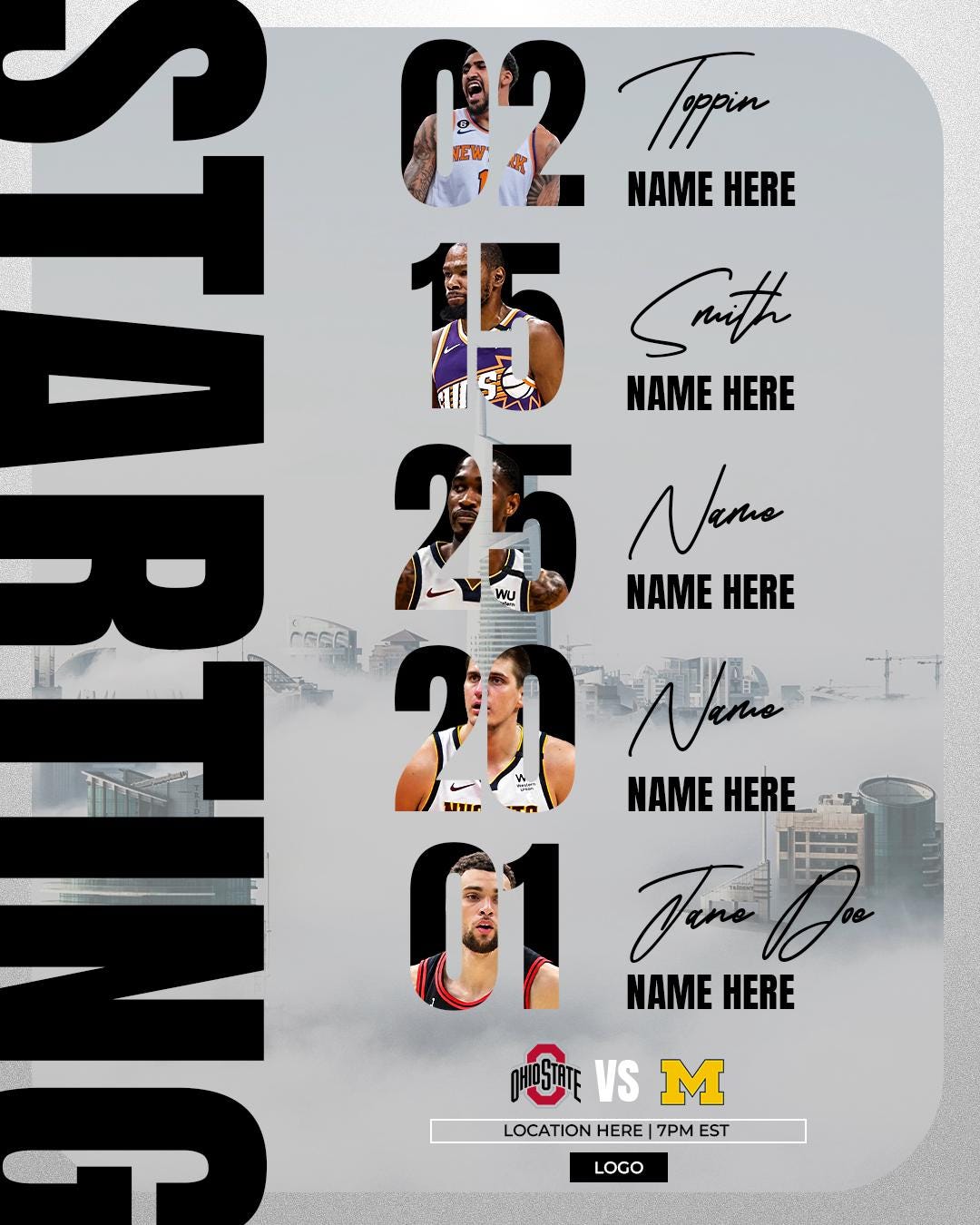 Starters Graphic Photoshop Template - Etsy