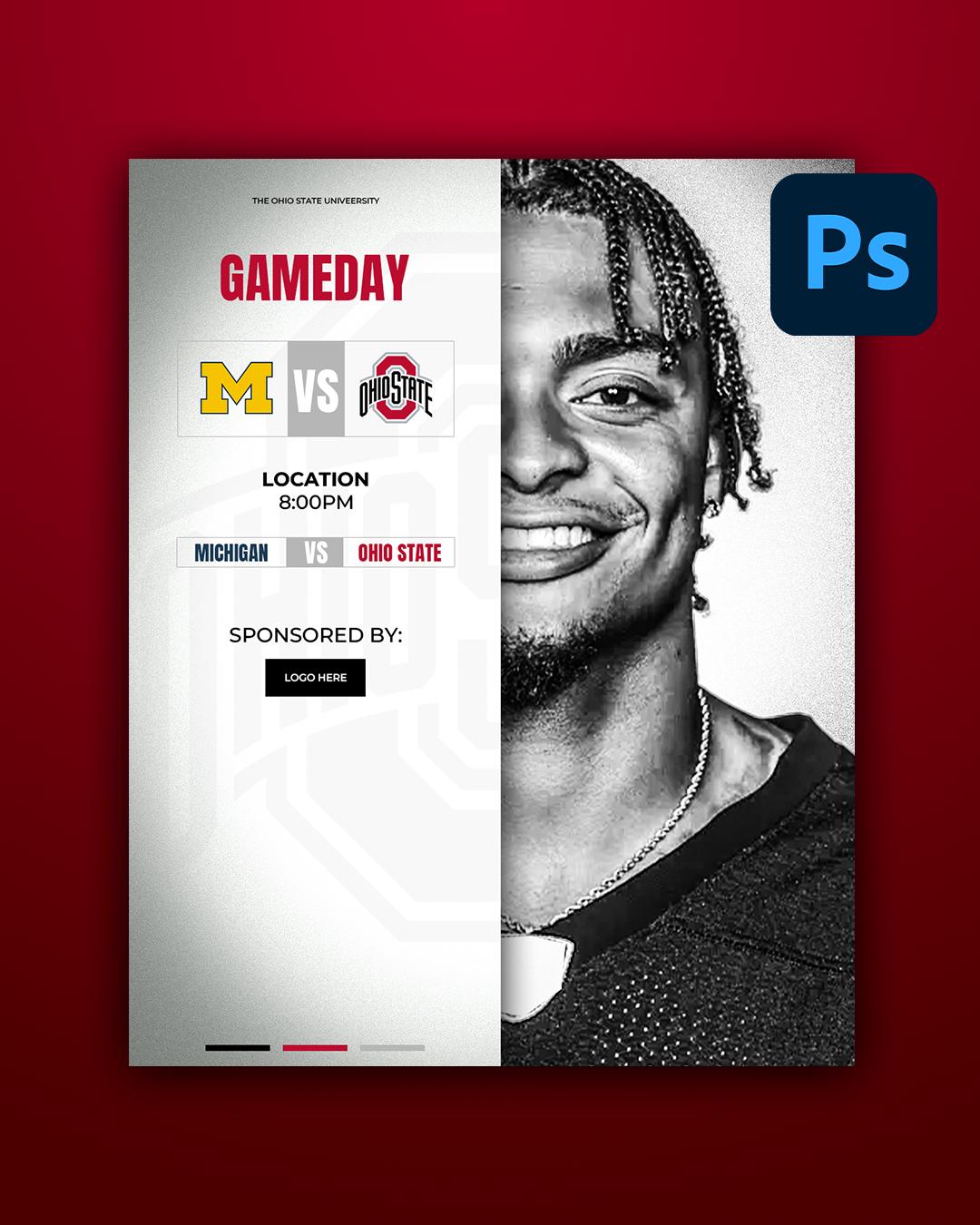 Gameday Sports Graphic Photoshop Template - Etsy