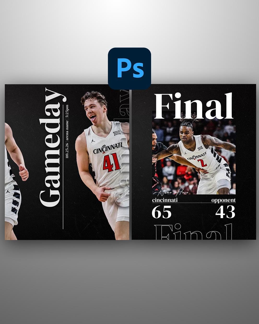 Sports Gameday and Scorecard Photoshop Templates - Etsy