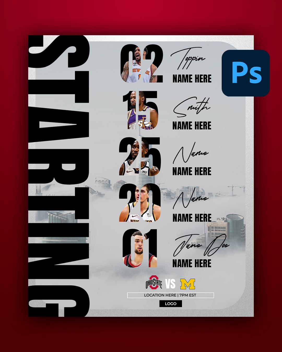 Starters Graphic Photoshop Template - Etsy