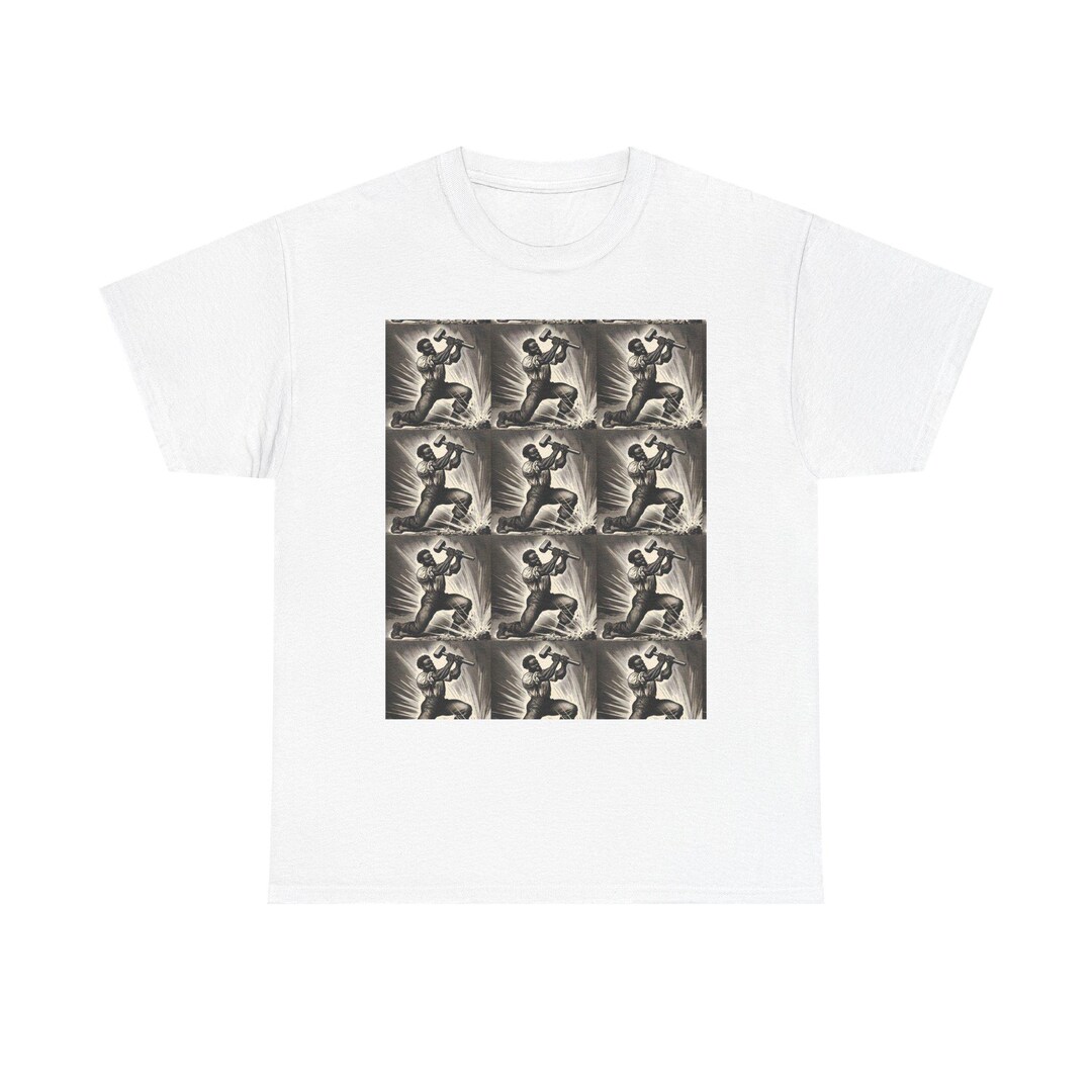 John Henry Steel Driving Man T-shirt: Folklore Workwear Tee, Grid ...