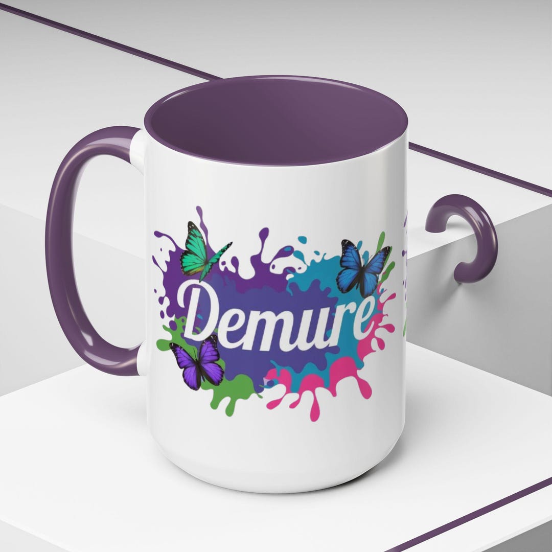 Demure Butterfly Coffee Mug – Aesthetic Accent Cup for Mindfulness ...