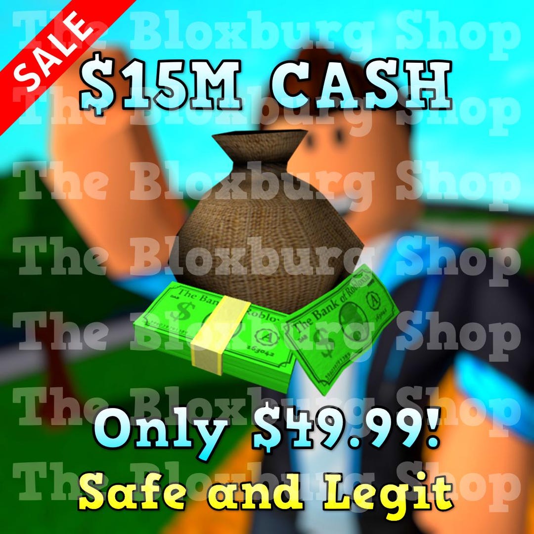 Bloxburg Cash Money 15 Million [SAFE!] SAME DAY Delivery - Etsy