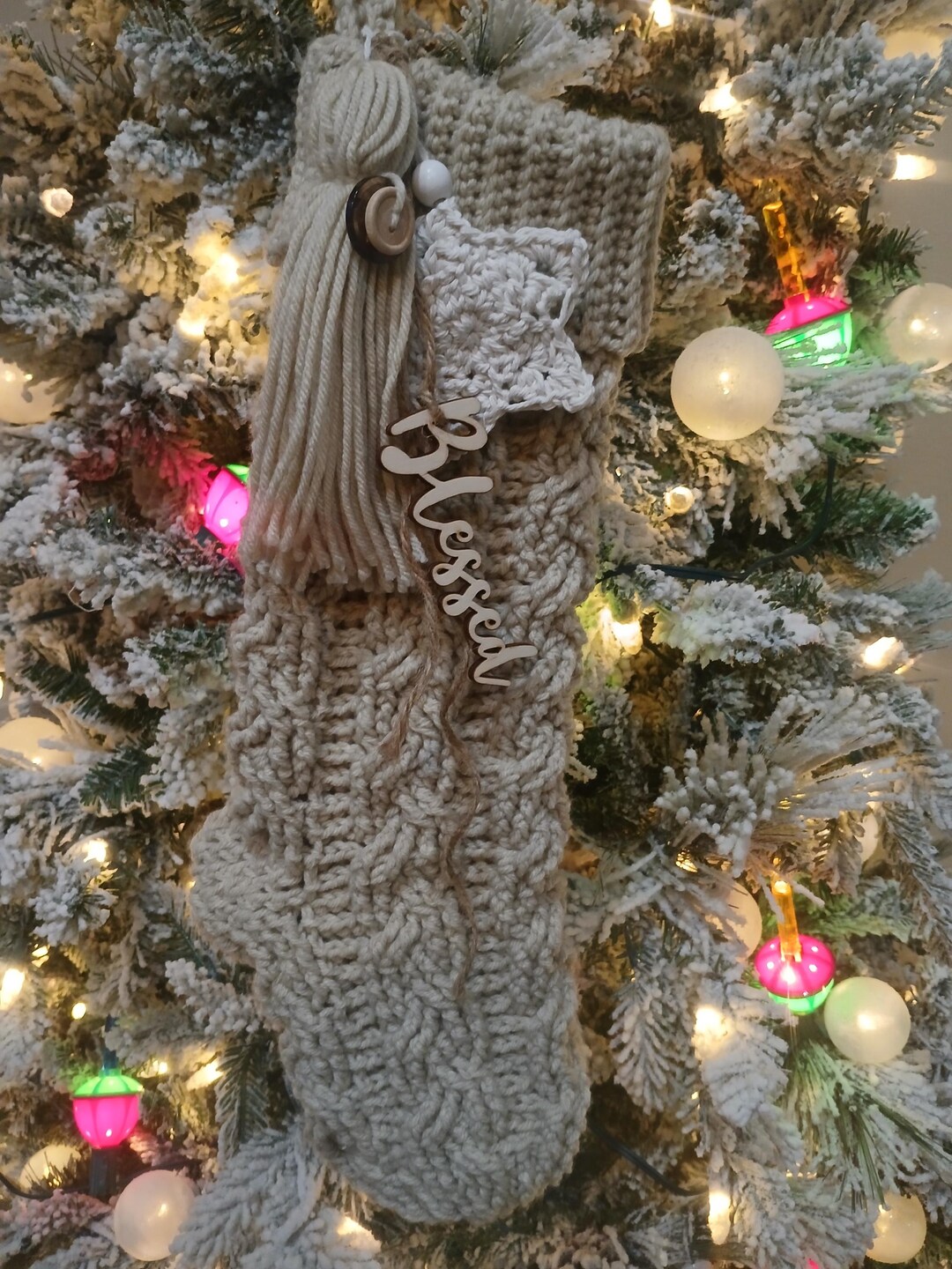 Handmade Crochet Cable Christmas Stocking - Etsy