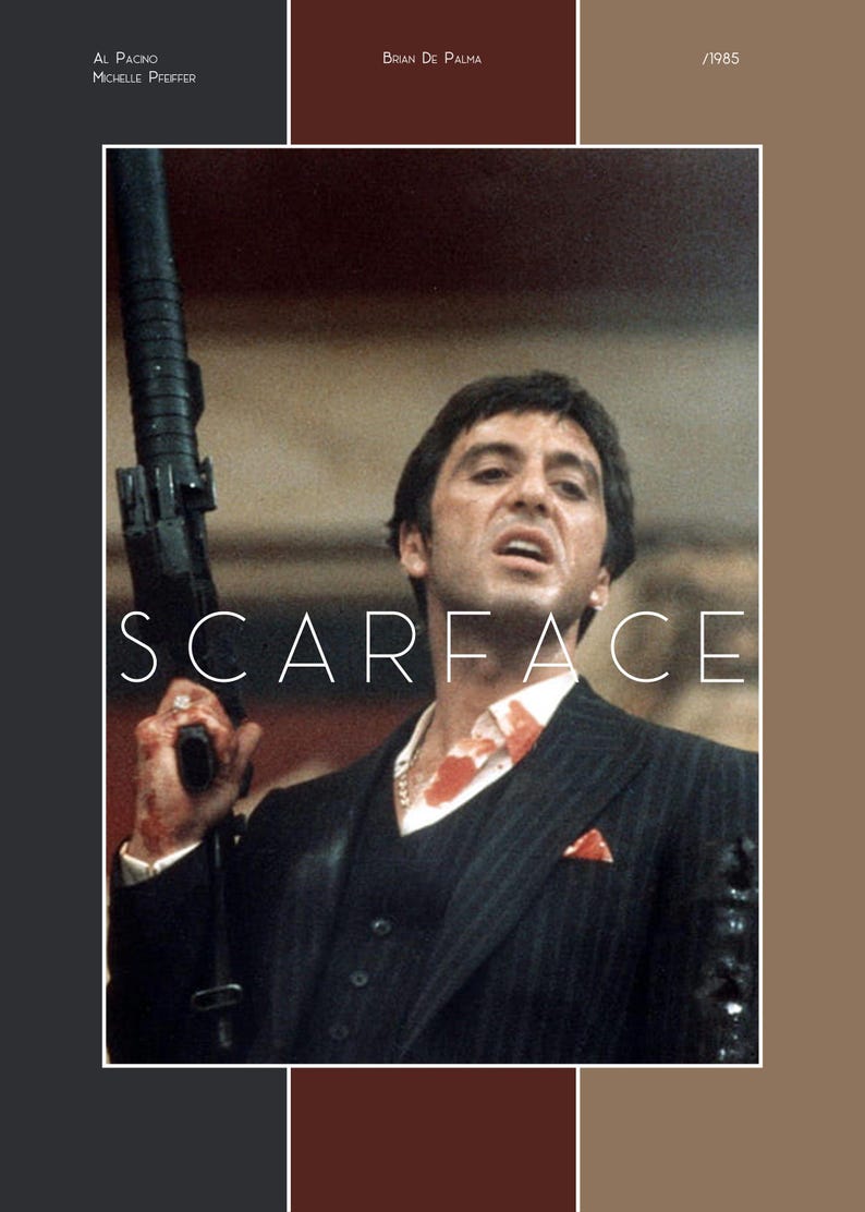 Scarface Poster: Tony Montana Minimalist Art - Gangster Movie Print ...