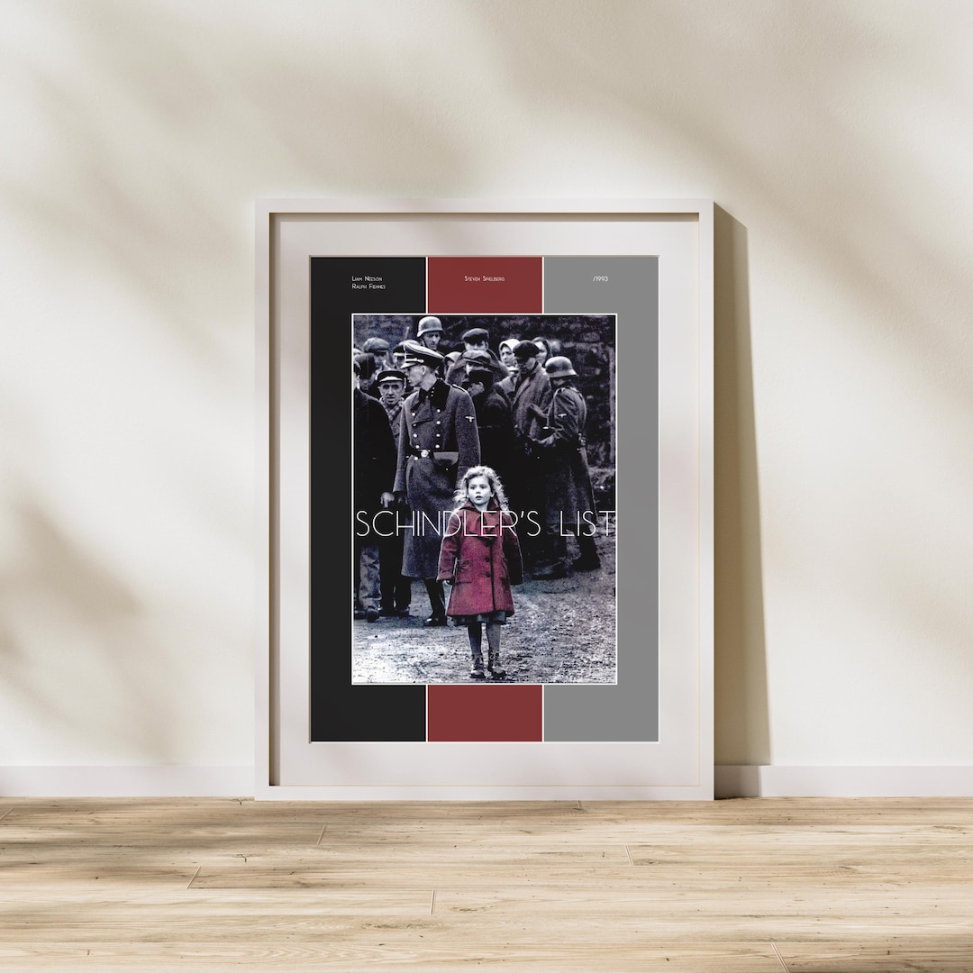 Schindler's List Movie Poster: Minimalist Black and White Film Print ...