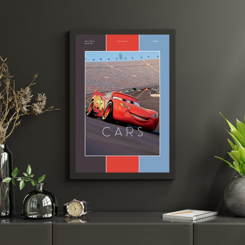 Lightning Mcqueen Print: Pixar Cars Movie Poster (digital Download - Etsy