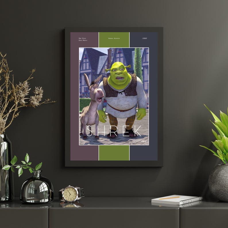 Shrek Movie Poster, Shrek Poster, Shrek Print, Shrek Wall Decor, Modern ...
