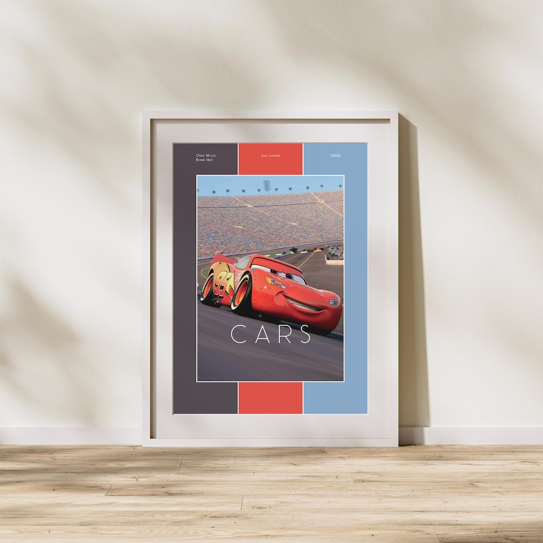 Lightning Mcqueen Print: Pixar Cars Movie Poster (digital Download - Etsy