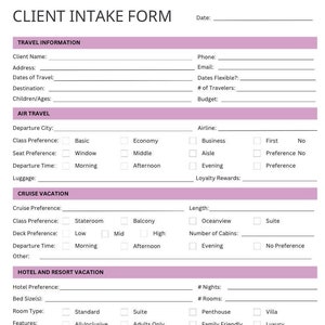 Customizable Client Intake Form - Multi-color Digital PDF - Remarkable ...