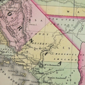 1854 Mitchell Map of Western United States, California, Washington ...