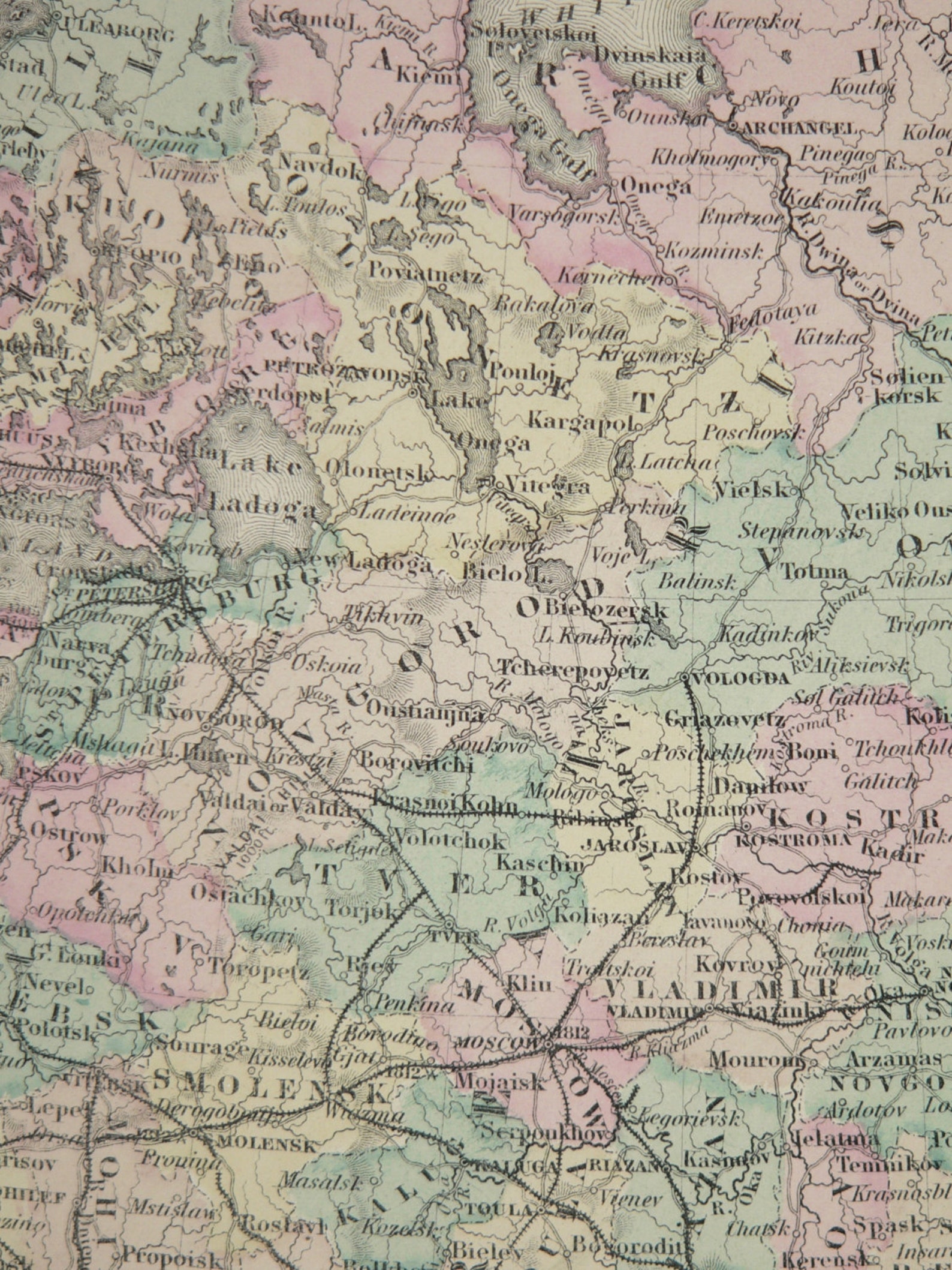 Antique Map Russia, Spain Map Portugal 1876 O.W. Gray Map, Vintage ...
