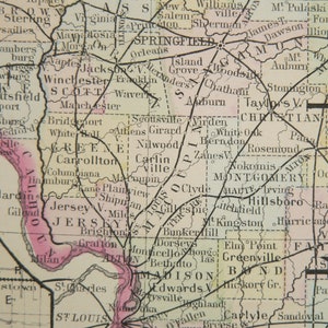 1872 Mitchell Illinois Map, IL Map, Antique Map of Illinois State ...