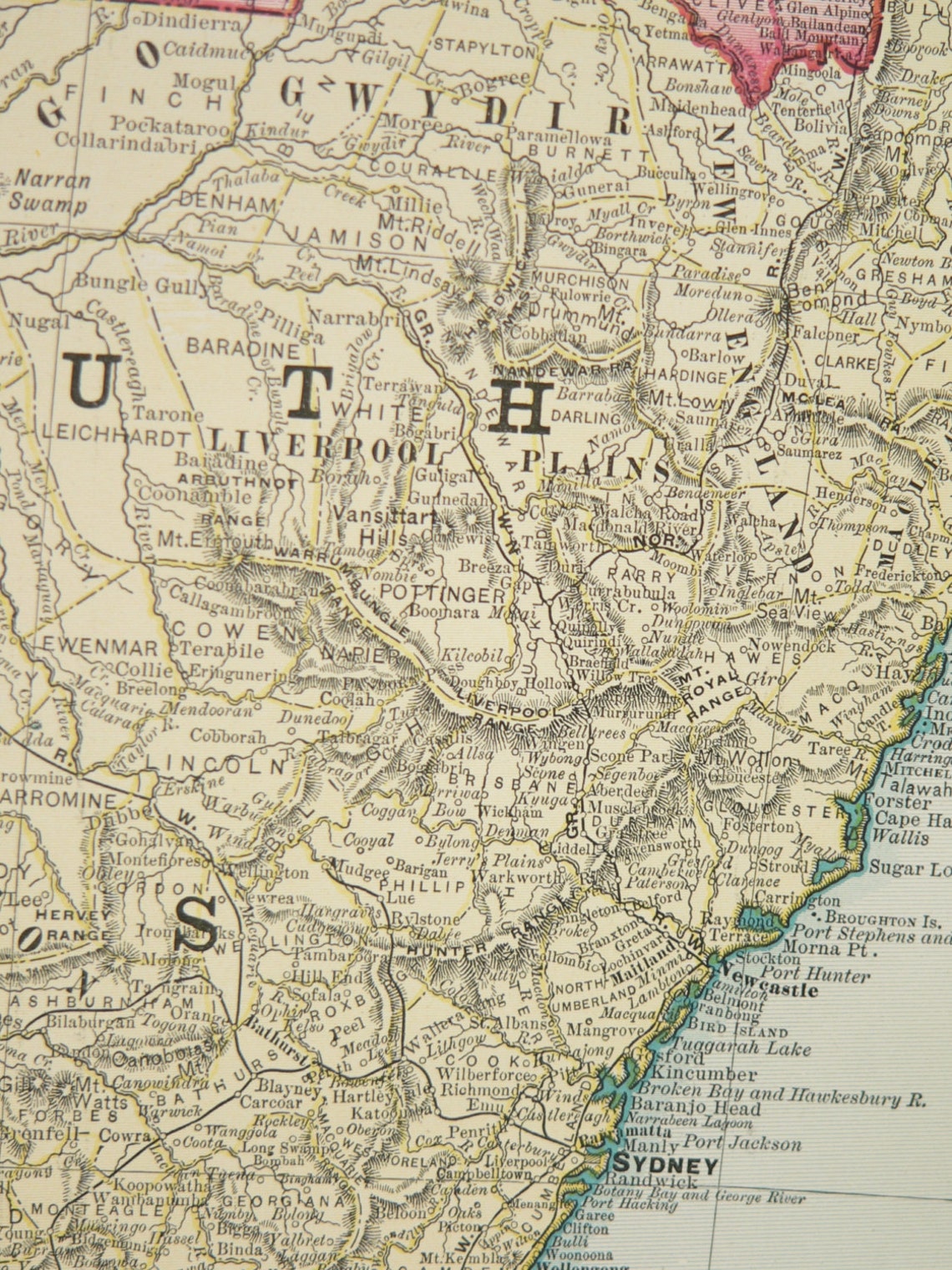 Large Australia Map 1898 Original Vintage Map by Rand Mcnally - Etsy