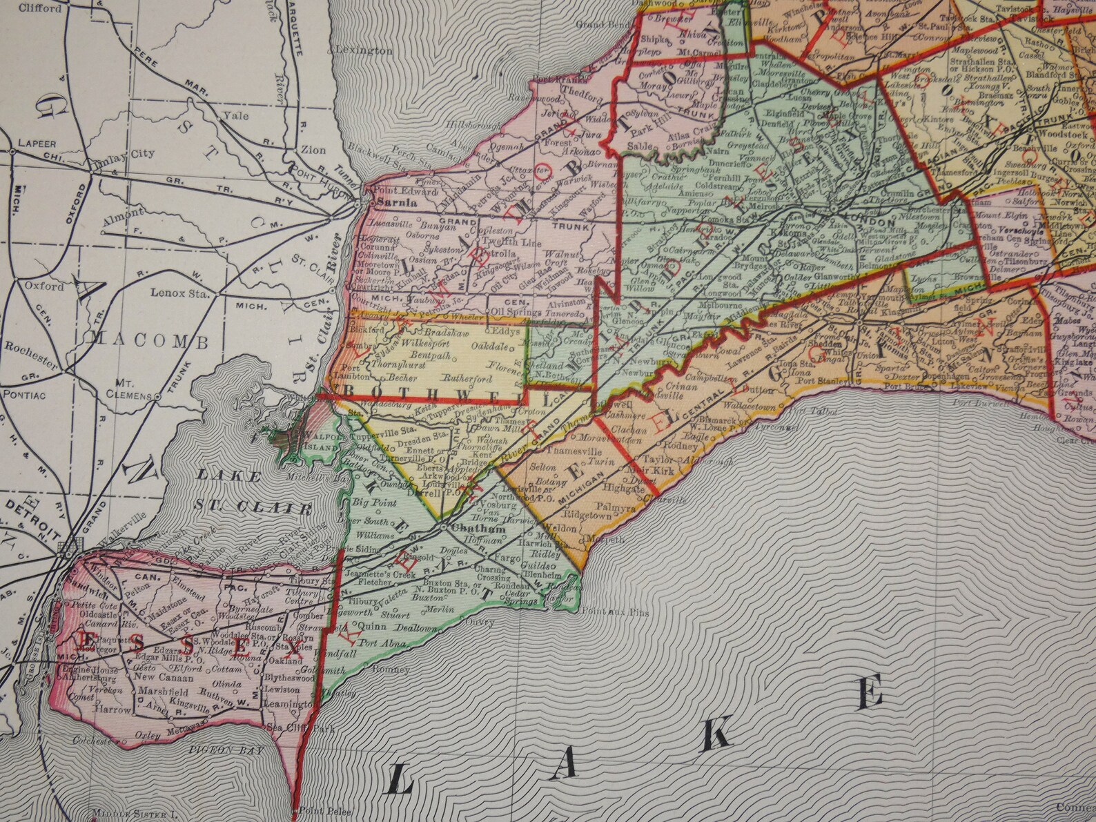 Large Vintage Ontario Canada Map 1892 Large Map of Ontario - Etsy