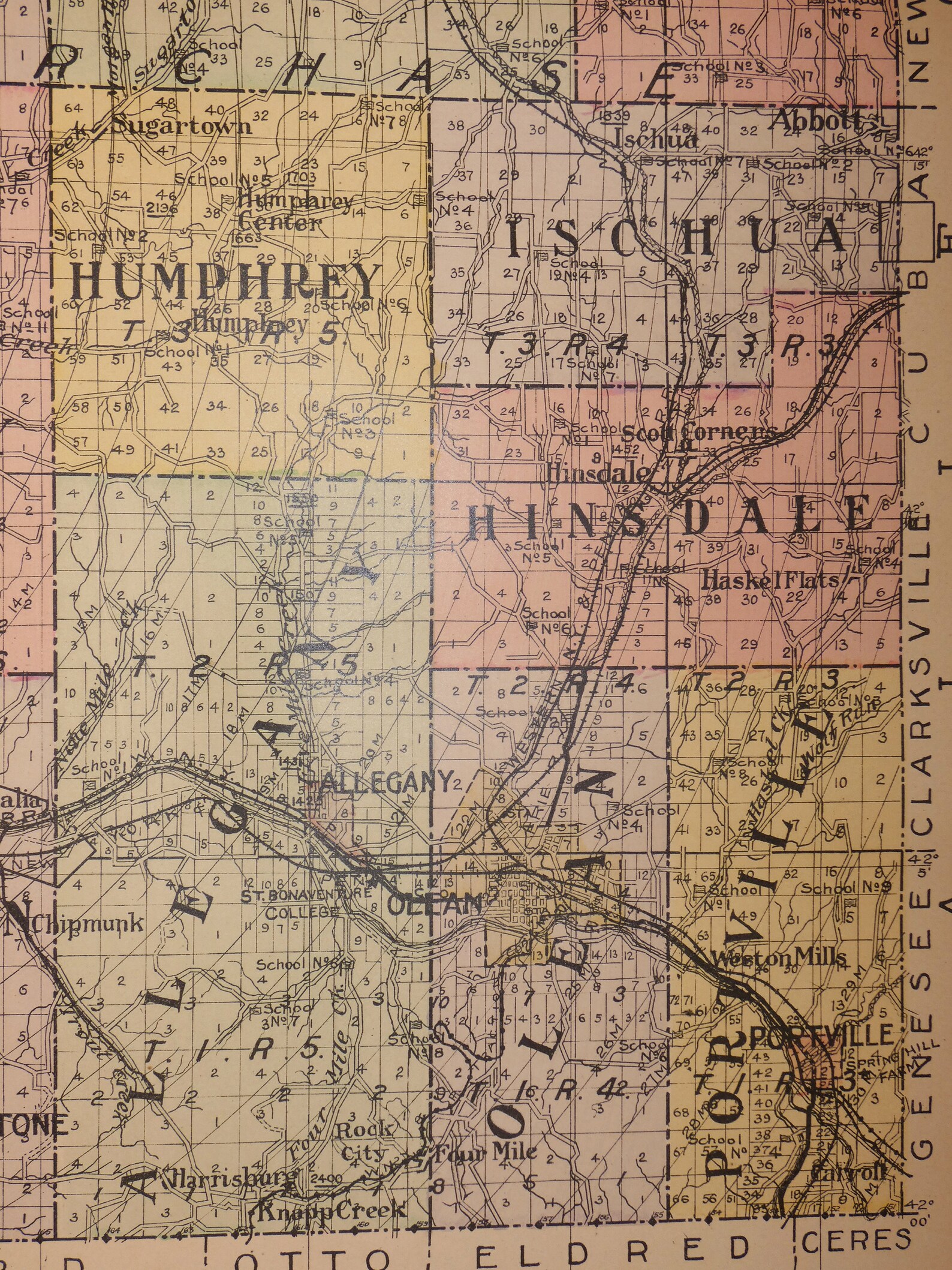 Large 1912 Map of Cattaraugus County NY Map New York County - Etsy