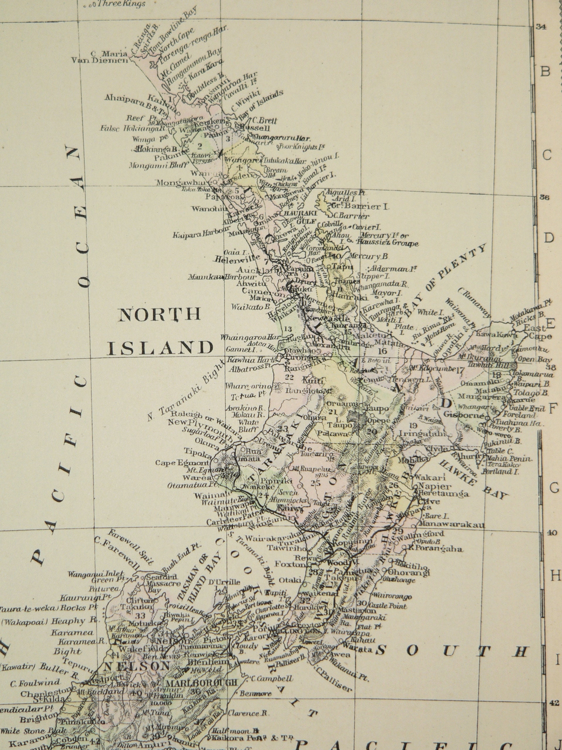 1889 Bradley Australia Map, New Zealand Tasmania Map, 1st Anniversary ...