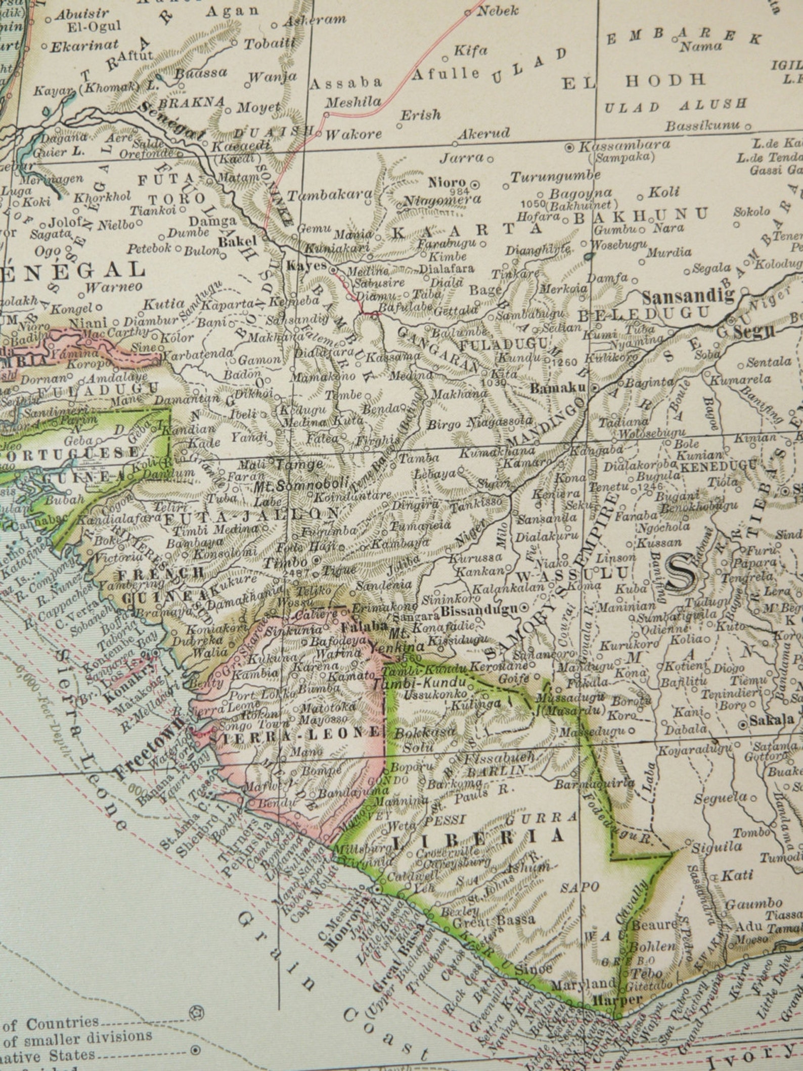 Antique Africa Map Vintage Map of Africa Sudan Sahara Desert | Etsy