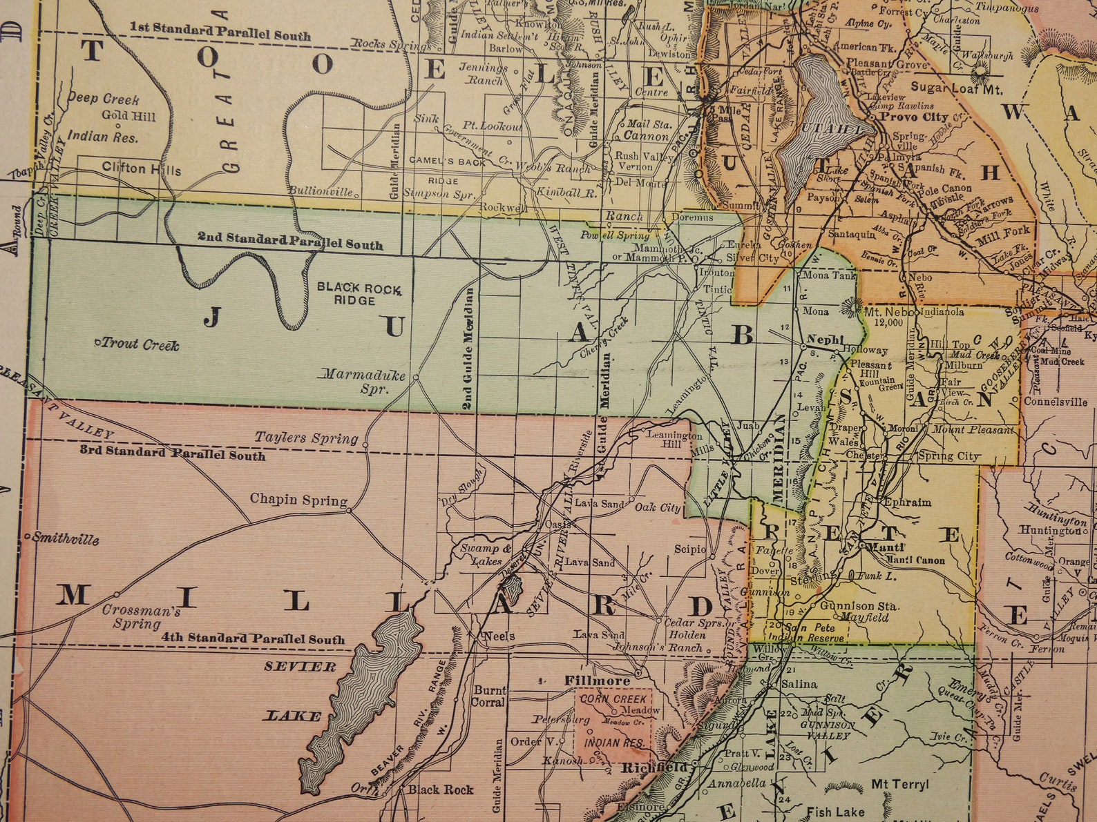 1892 Vintage Utah Map, Original Vintage Map of Utah, Rand Mcnally Atlas ...