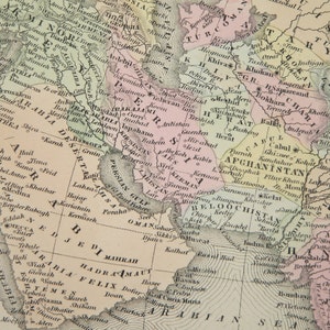 Asia Map China India Map Persian Gulf Malaysia Map 1858 Mitchell Map ...