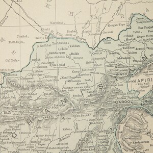 1900 Iran and Afghanistan Map, Middle East Map, Rand Mcnally Atlas Map ...