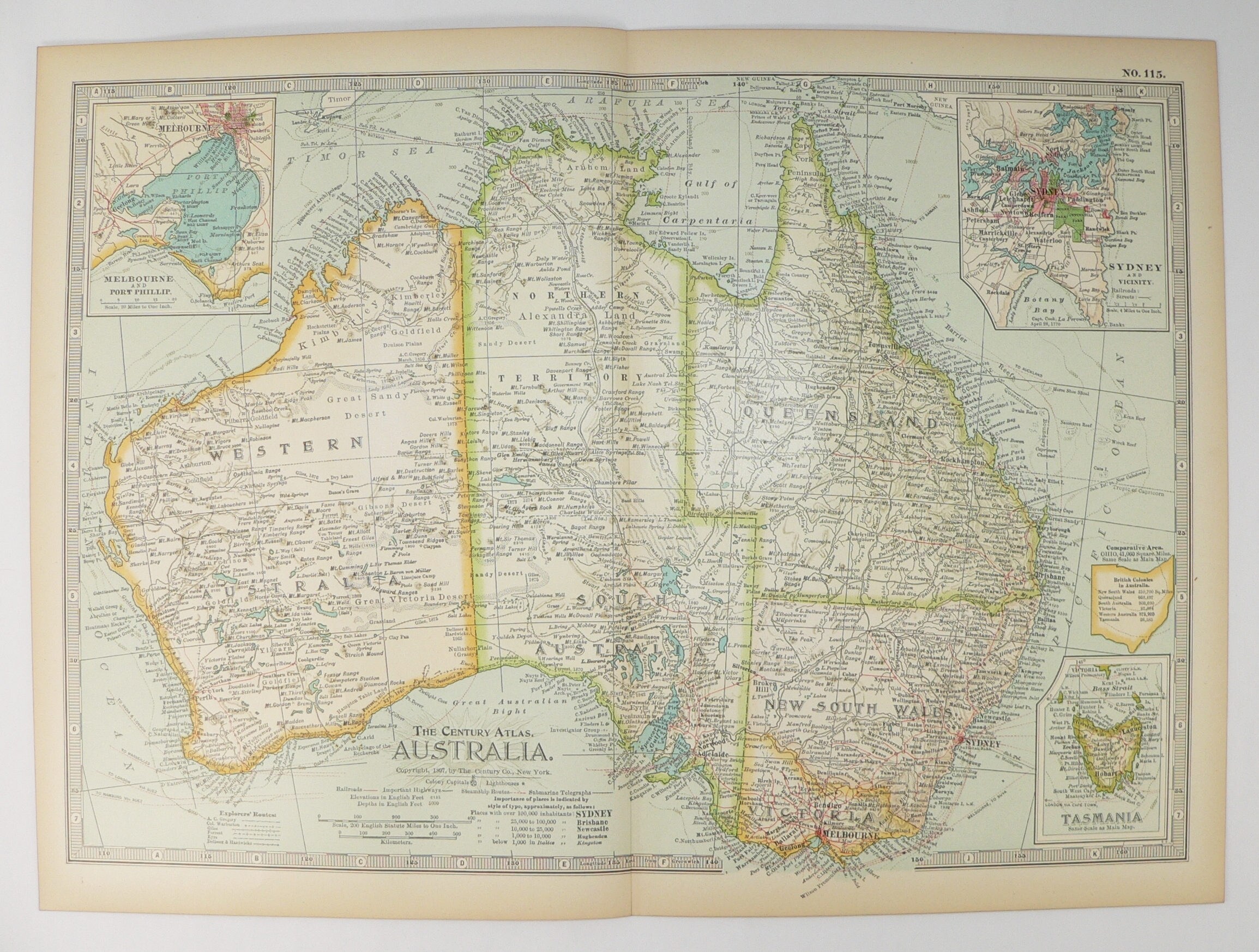 1899 Century Australia Map With Tasmania Real Vintage Map of - Etsy ...