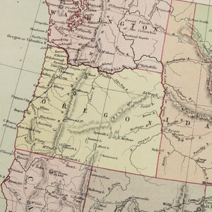 Antique United States Map 1873 Large Vintage Map United States, USA Map ...