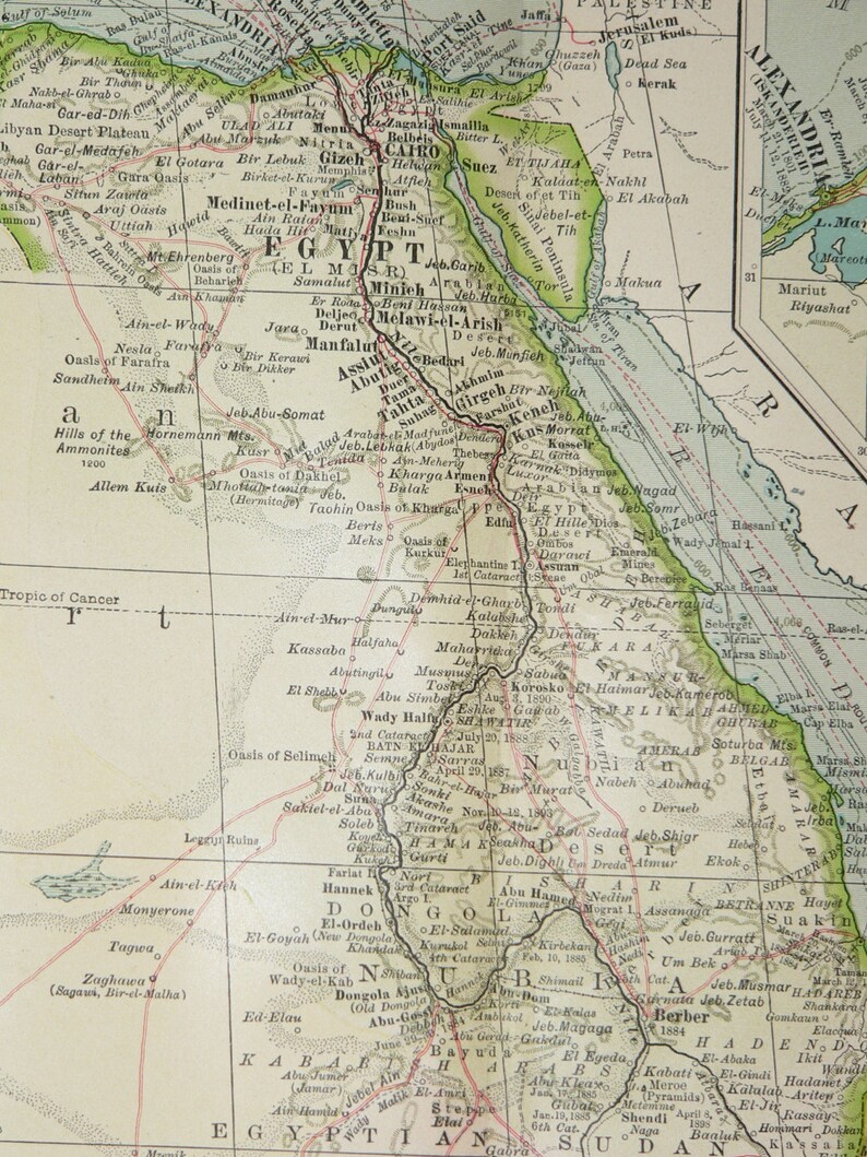 1899 Map of NE Africa, Century Map of Sudan Sahara Desert, Egypt - Etsy