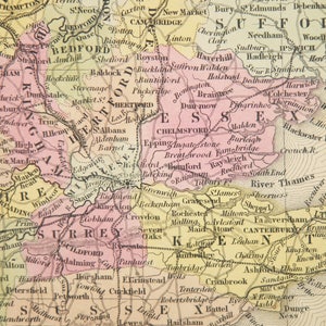 England Map United Kingdom Britain Map 1852 Mitchell Cowperthwait Map ...