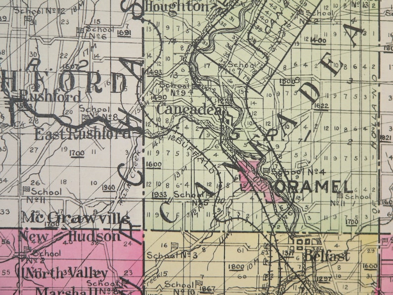 Vintage Map Allegany County NY Map New York County 1912 Large - Etsy