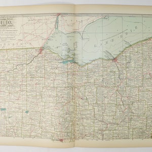 1899 Map of Ohio, Original Vintage Northern Ohio Map to Frame, Lake ...