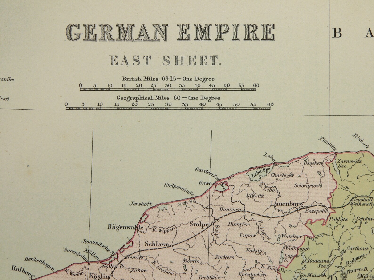 East Germany Map, Original Vintage Map of Germany, East German Empire ...