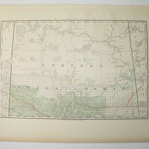 Vintage 1908 Map of Saskatchewan Canada, Original Antique Map ...